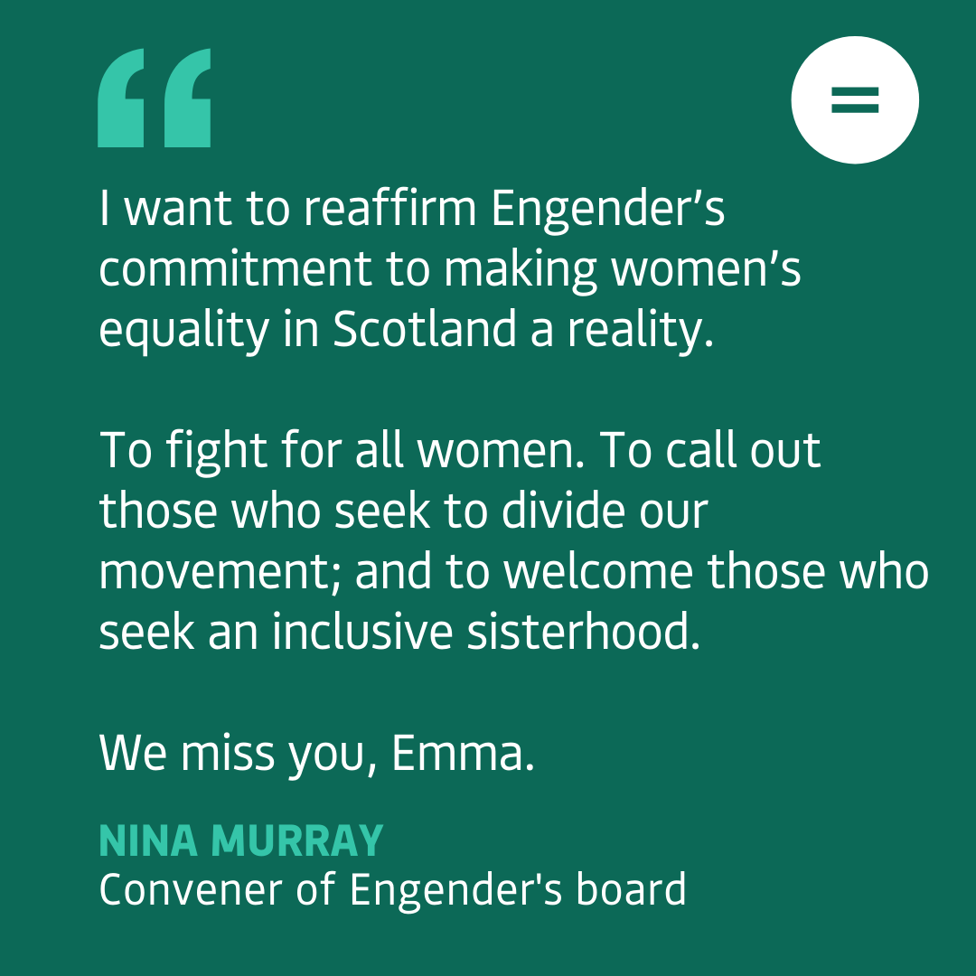 Emma Ritch awarded lifetime achievement award | Engender blog | Engender